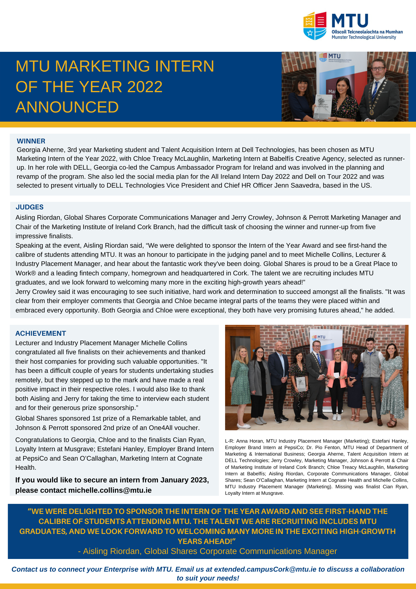 MTU Extended Campus - Student Work Placement